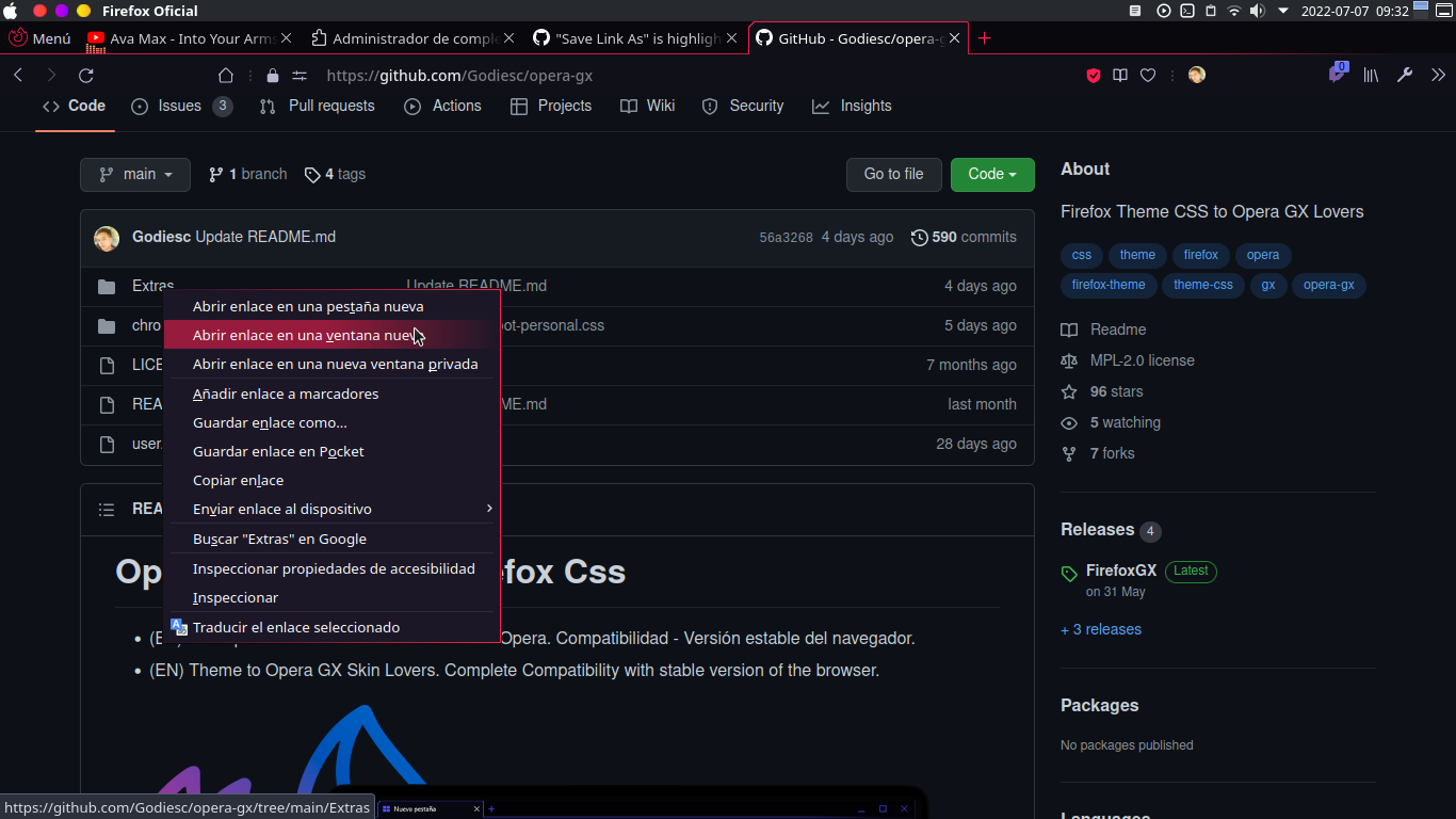 "Save Link As" is highlighted by default · Issue #9 · Godiesc/firefox-gx · GitHub