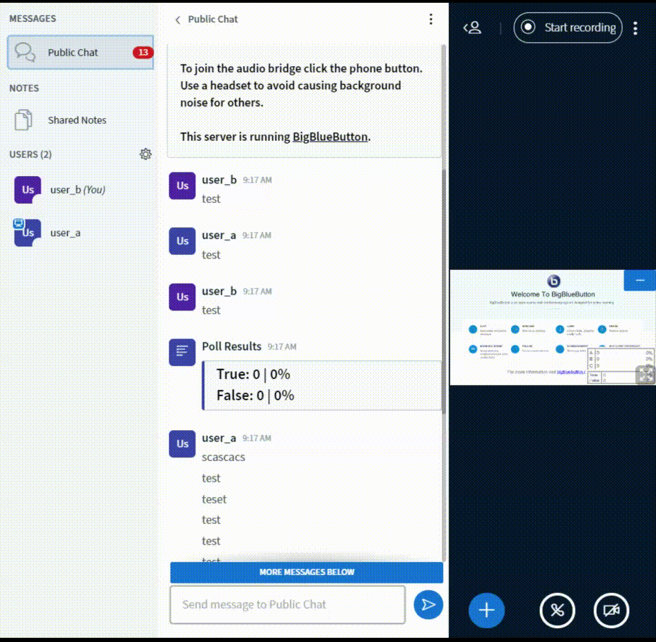 Improve poll results in public chat by KDSBrowne · Pull Request #10195 · bigbluebutton ...