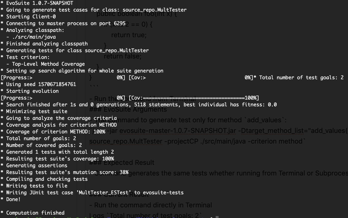 [BUG] Target Method Test Generation Inconsistent When Running on ...
