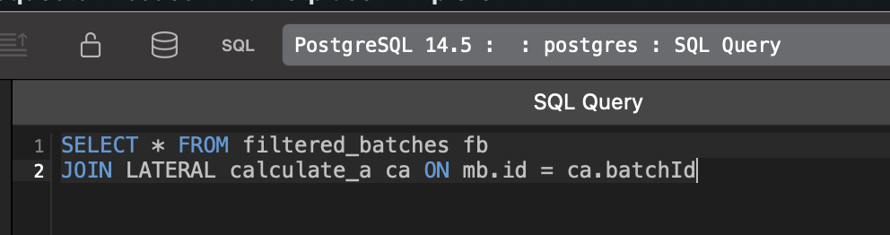 The LATERAL keyword is not highlighted · Issue #2818 · TablePlus/TablePlus · GitHub