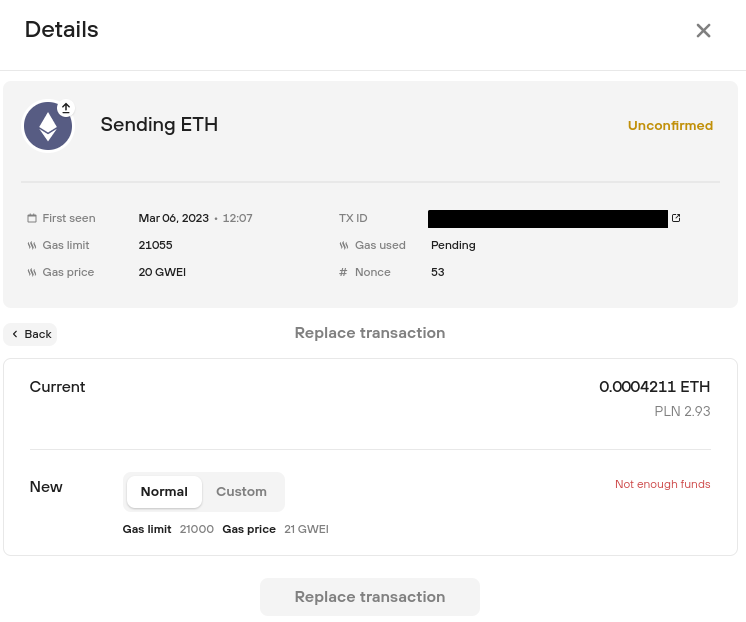 Unable to bump fee of ETH send transaction if BTC Satoshi units are enabled · Issue #7779 ...