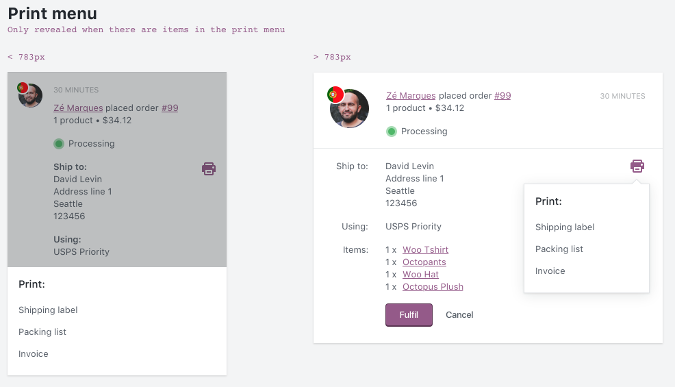 Component: Order Print Menu · Issue #150 · woocommerce/woocommerce-admin · GitHub