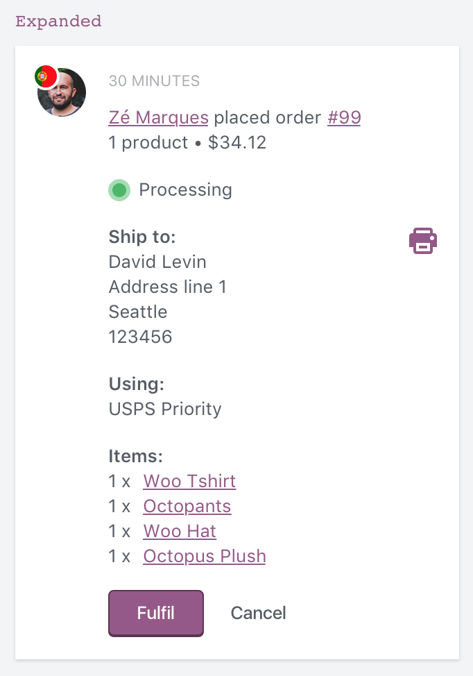 Order Card: Expanded Design + Fulfill · Issue #157 · woocommerce/woocommerce-admin · GitHub