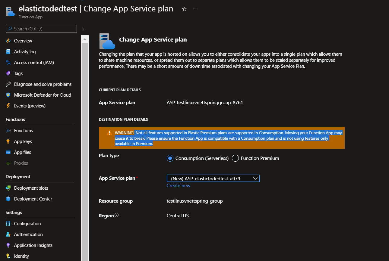 Migration Docs Don T Show Portal As An Option Elastic Consumption Plans · Issue 96634