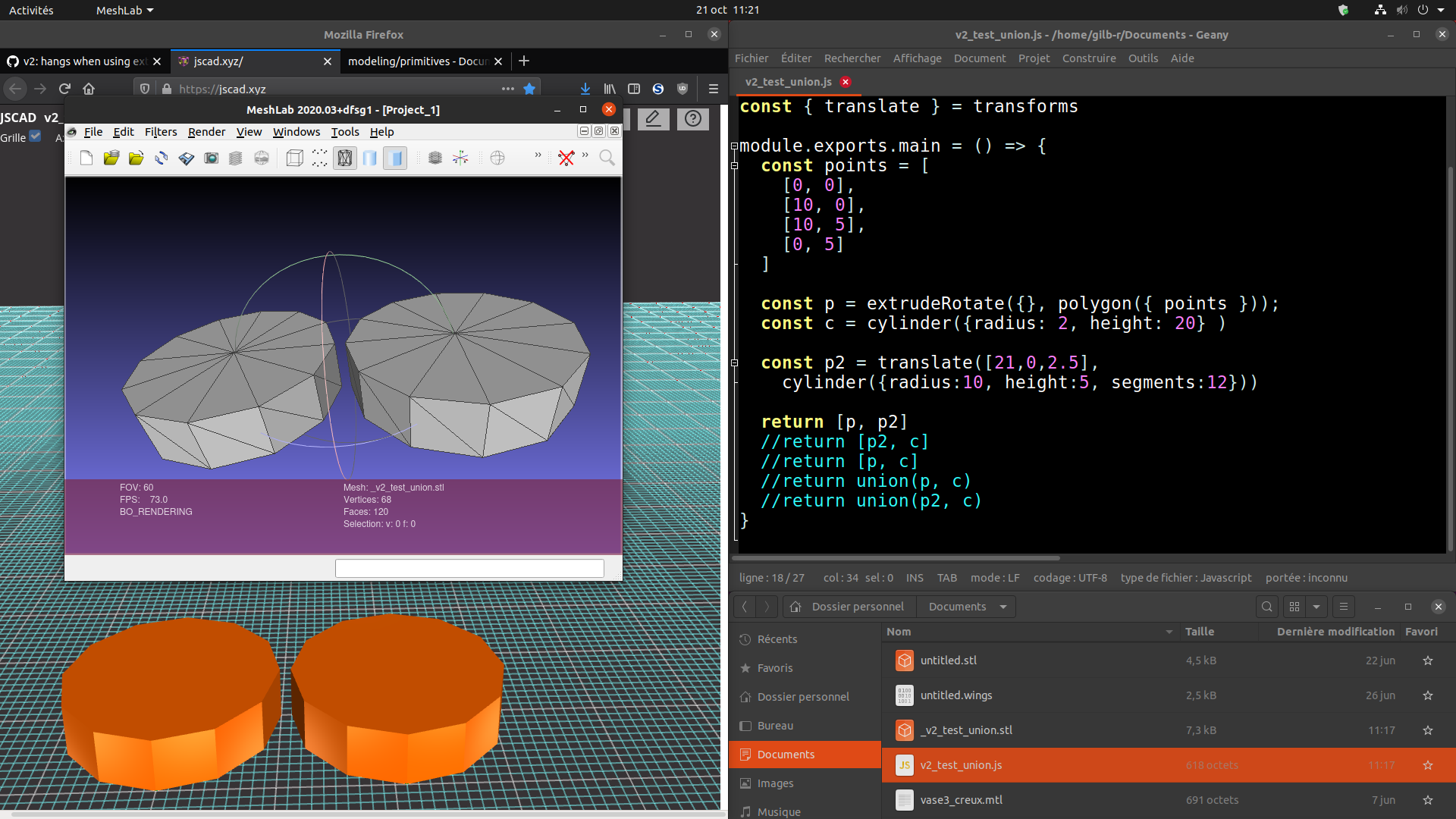 v2: hangs when using extrudeRotate, polygon and union · Issue #719 · jscad/OpenJSCAD.org · GitHub