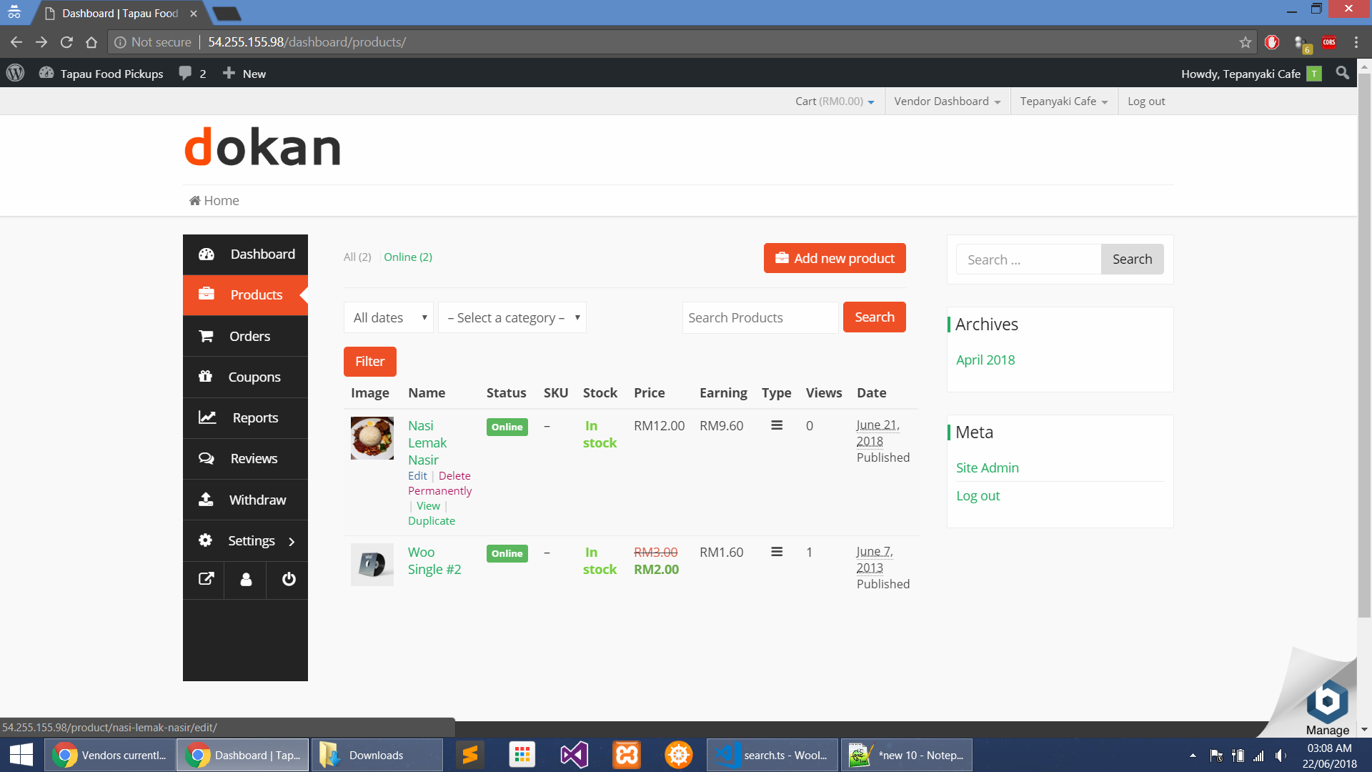 Vendors currently not able to edit products that was created and assigned to them by admin ...