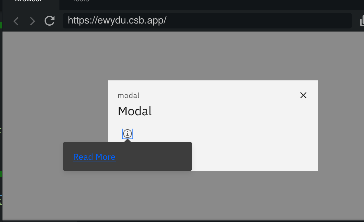 Link component is not working in Tooltip when used inside Modal. · Issue #568 · carbon-design ...