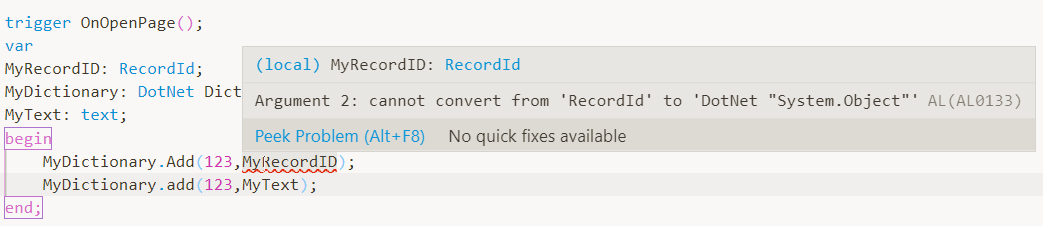 Cannot convert RecordID to DotNet "System.Object" when using RecordID in dotNet functions with ...
