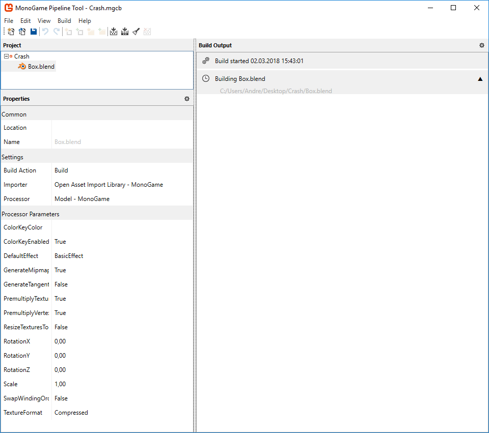 AccessViolationException in MGCB.exe when trying to import simple model from Blender · Issue ...