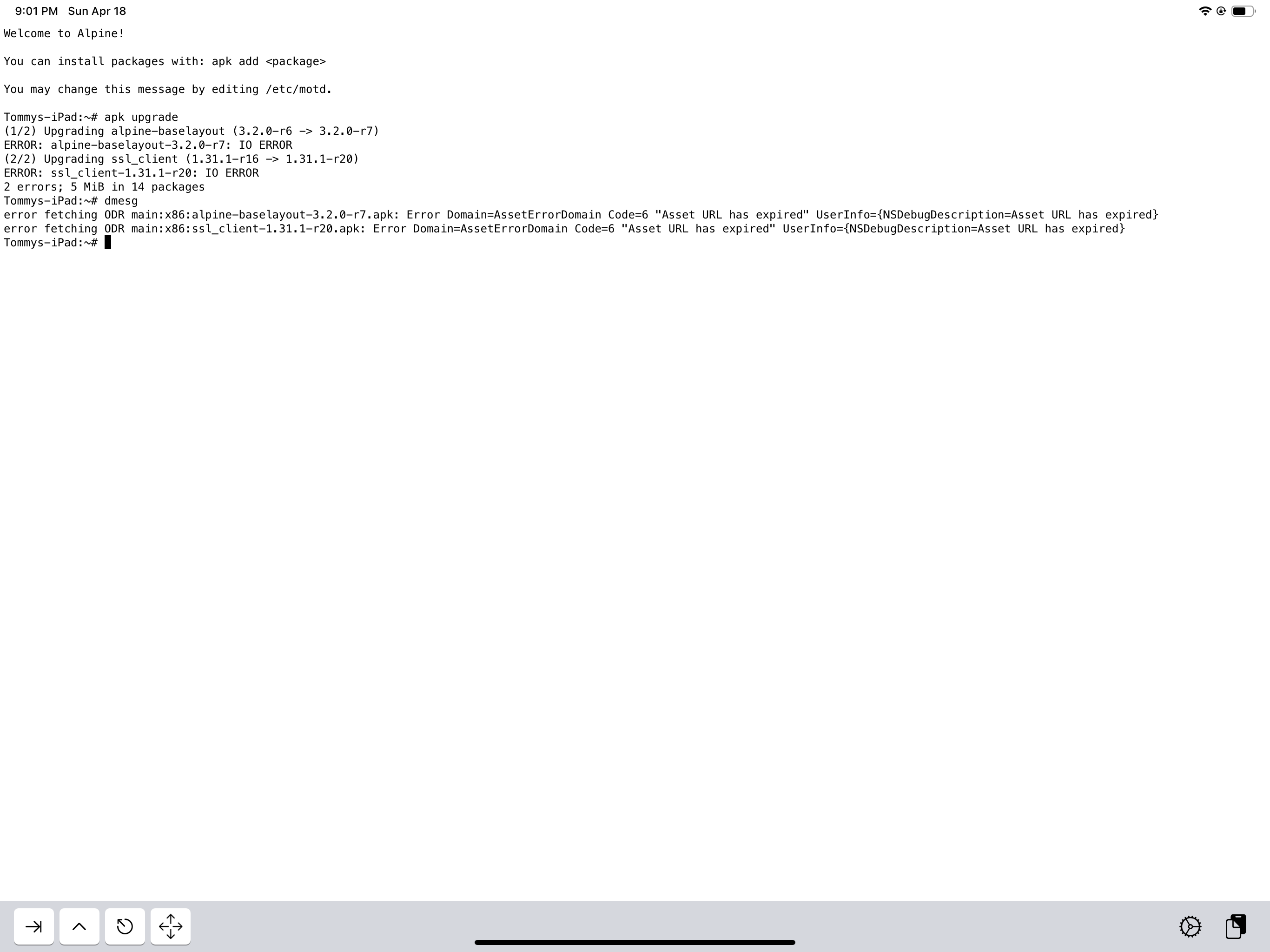 I/O ERROR during apk install · Issue #1213 · ish-app/ish · GitHub