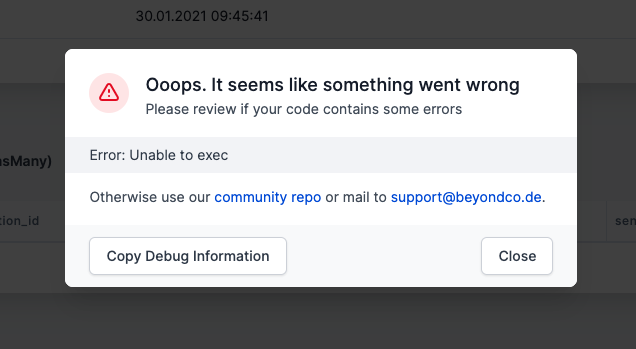 Error: Not connected/Unable to exec · Issue #20 · beyondcode/invoker-community · GitHub