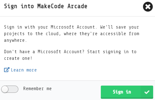 Sign in Dialog · Issue #4291 · microsoft/pxt-arcade · GitHub