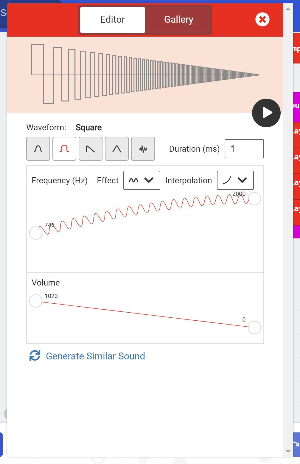 Sound Effect field editor design polish · Issue #4532 · microsoft/pxt-microbit · GitHub