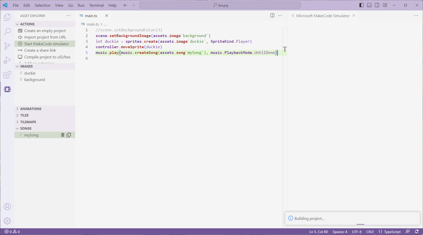 When Creating A Song Asset Build Hangs · Issue 126 · Microsoftvscode Makecode · Github