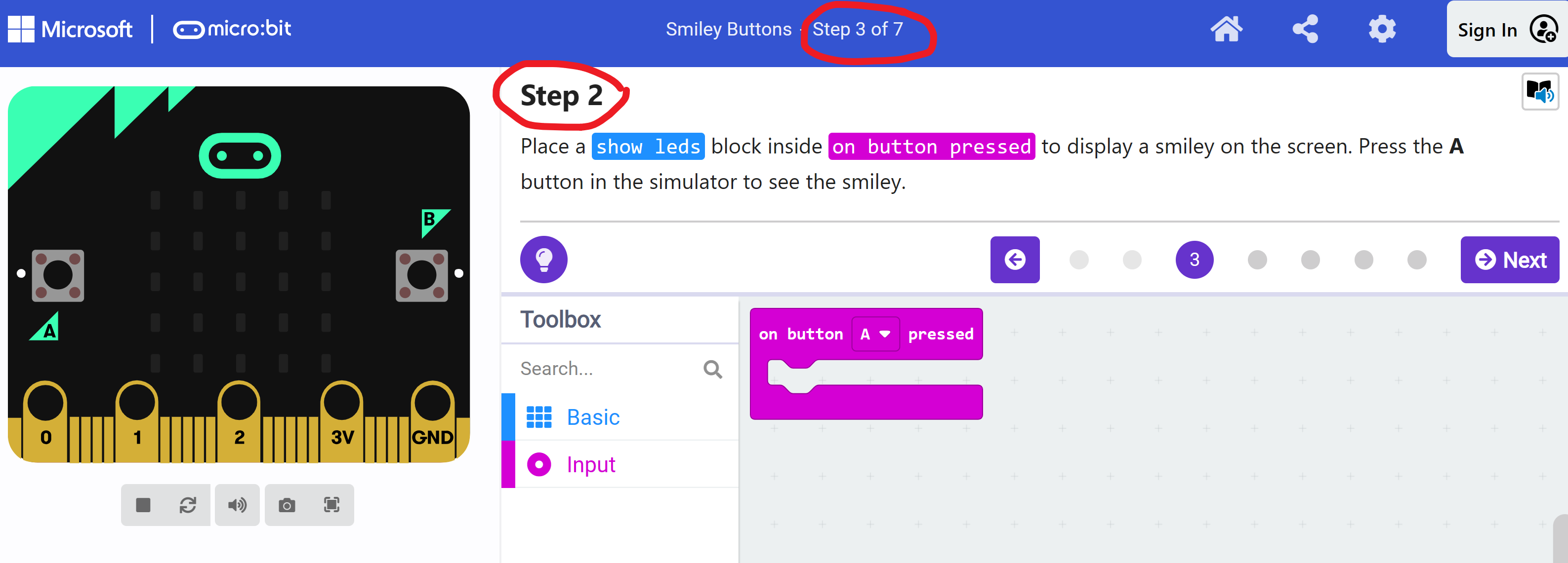 With the new micro:bit layout, we need to hide all the step titles using { } · Issue #5266 ...