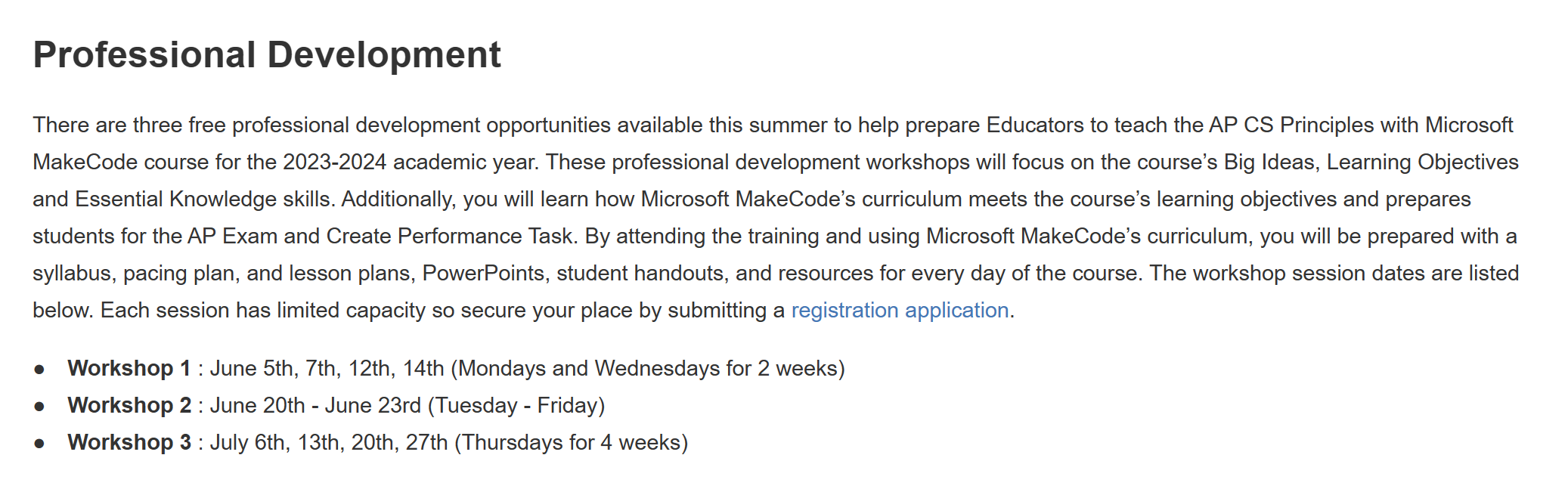 Remove Professional Development from AP CSP page · Issue #9098 · microsoft/pxt · GitHub