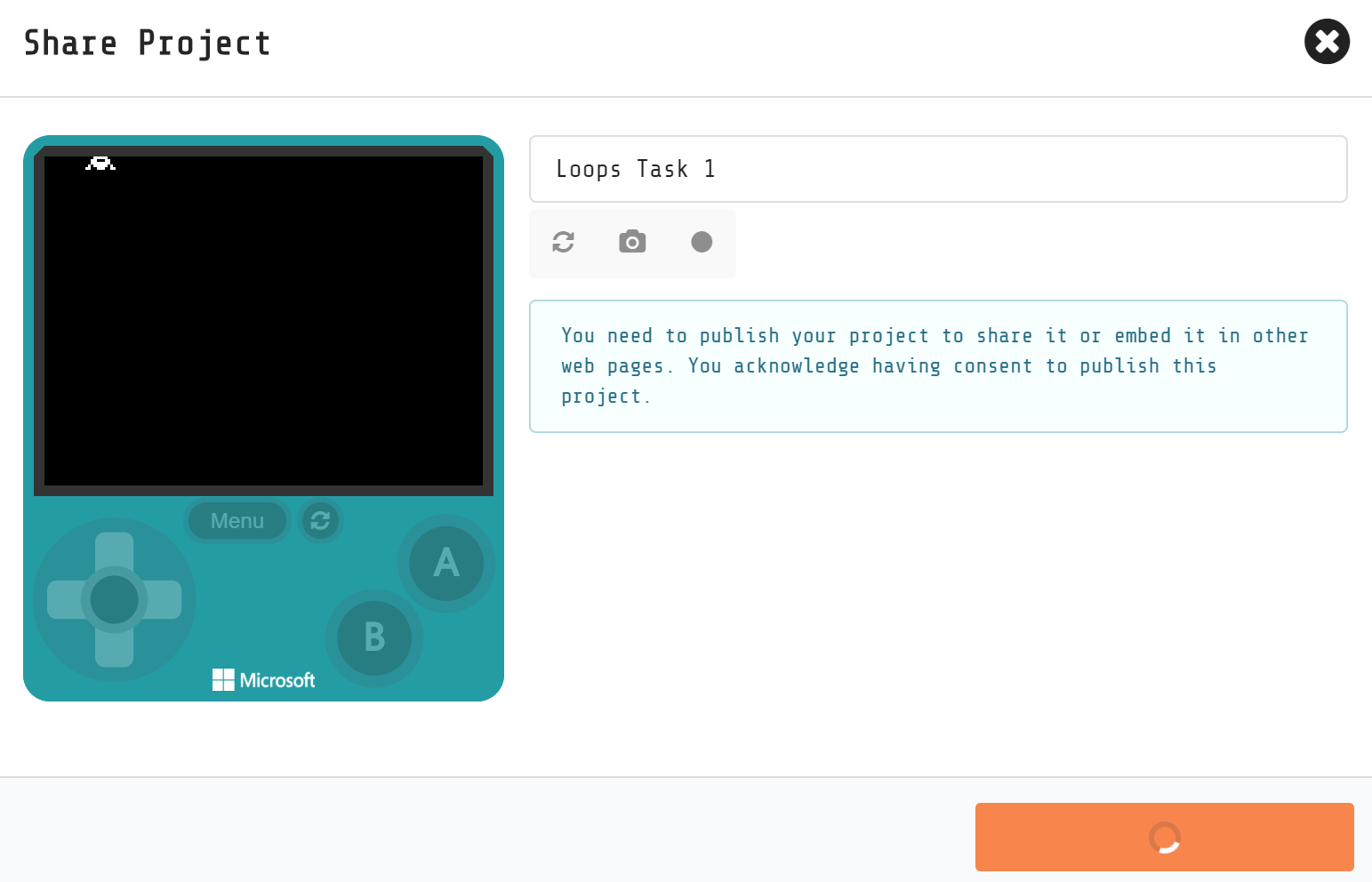 Infinite spin on Publish Project in Share dialog · Issue #1734 · microsoft/pxt-arcade · GitHub