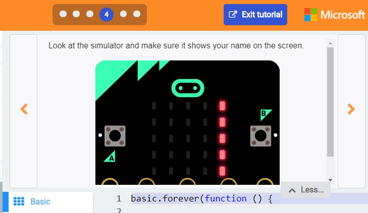 Simulator in Tutorial instruction pane · Issue #3119 · microsoft/pxt-microbit · GitHub