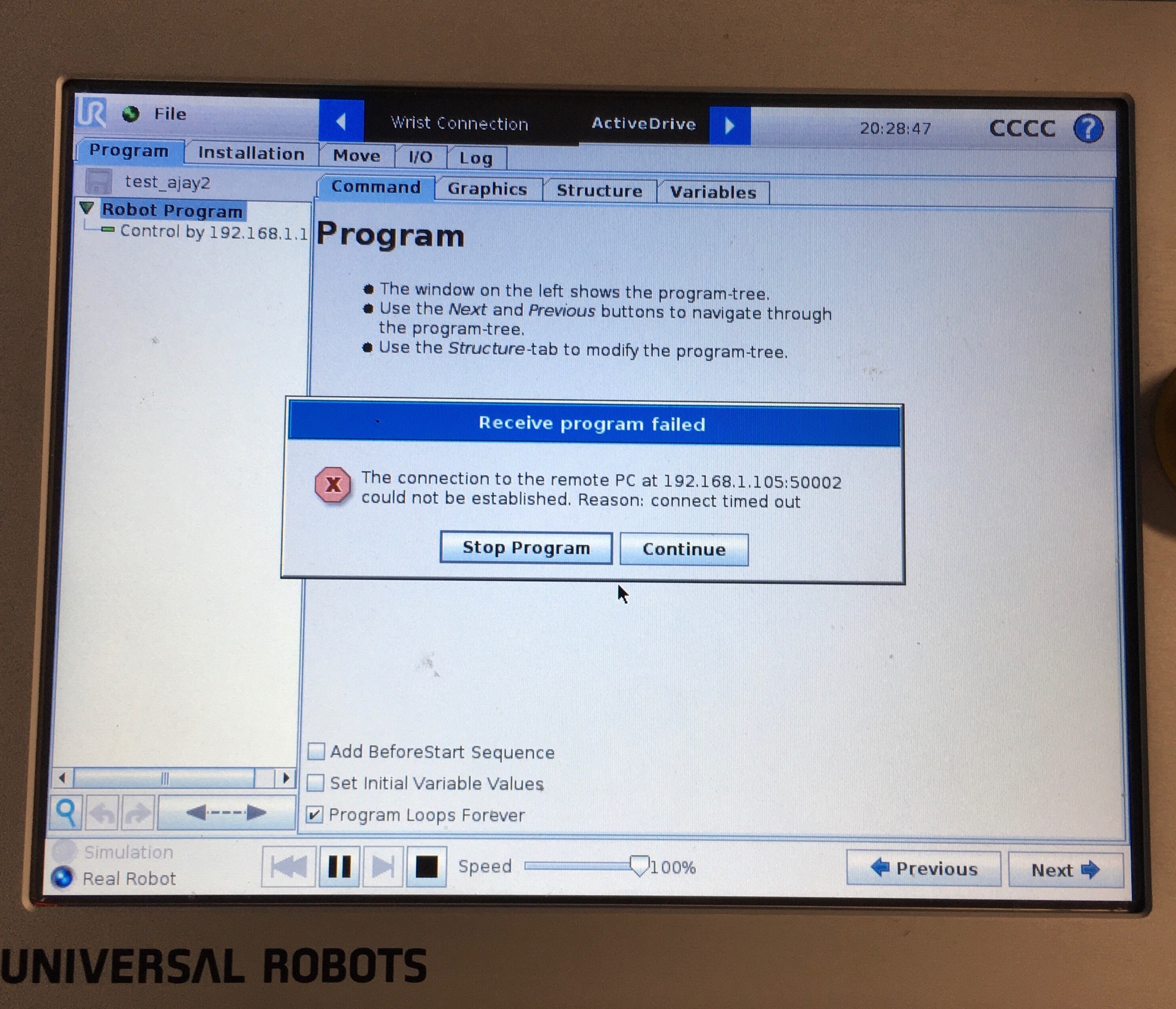 Unable to run URCap on UR3 Teach Pendant - "Reason: connect timed out" · Issue #280 ...