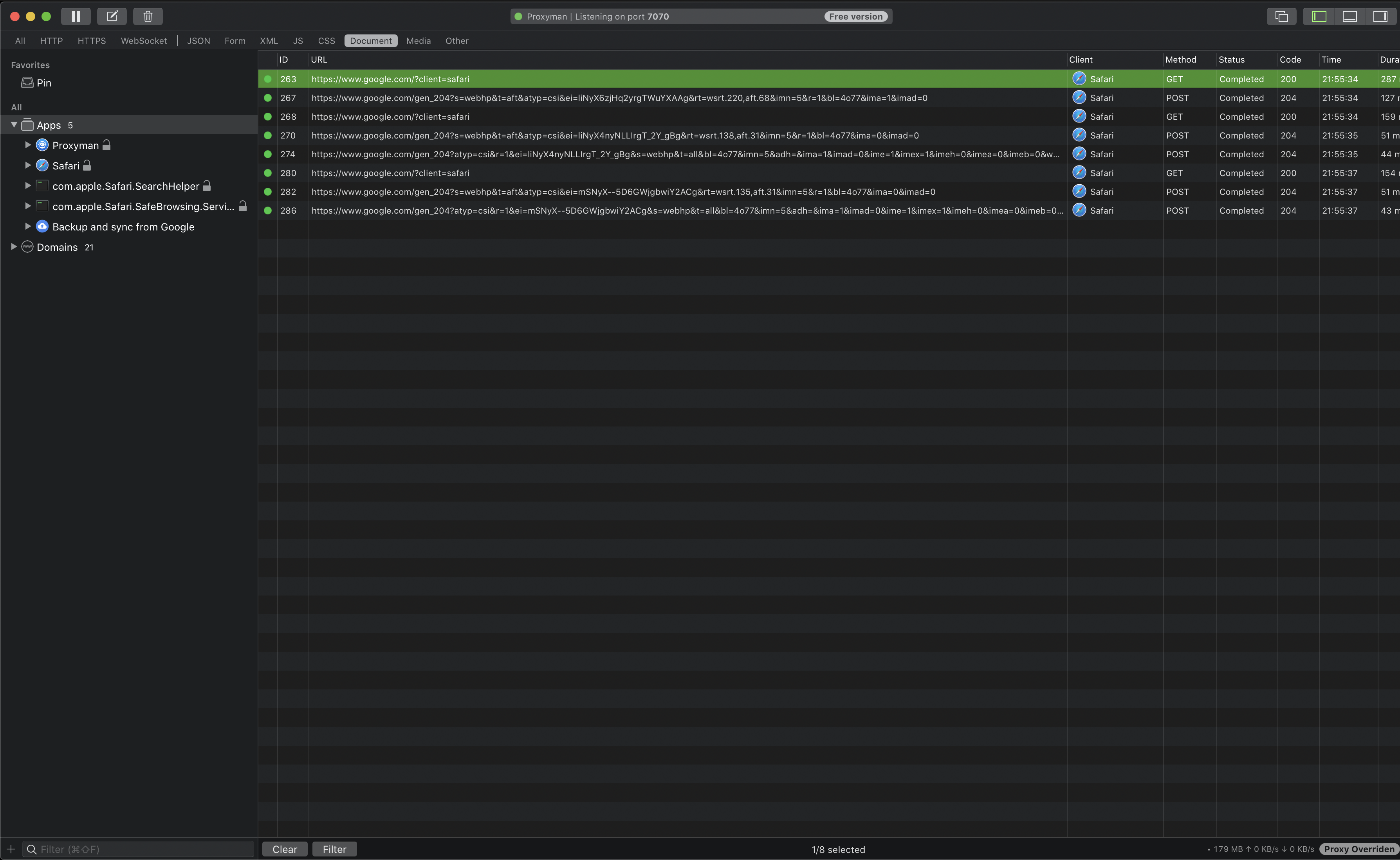 Can not see any requests on iOS simulator after the installed ...