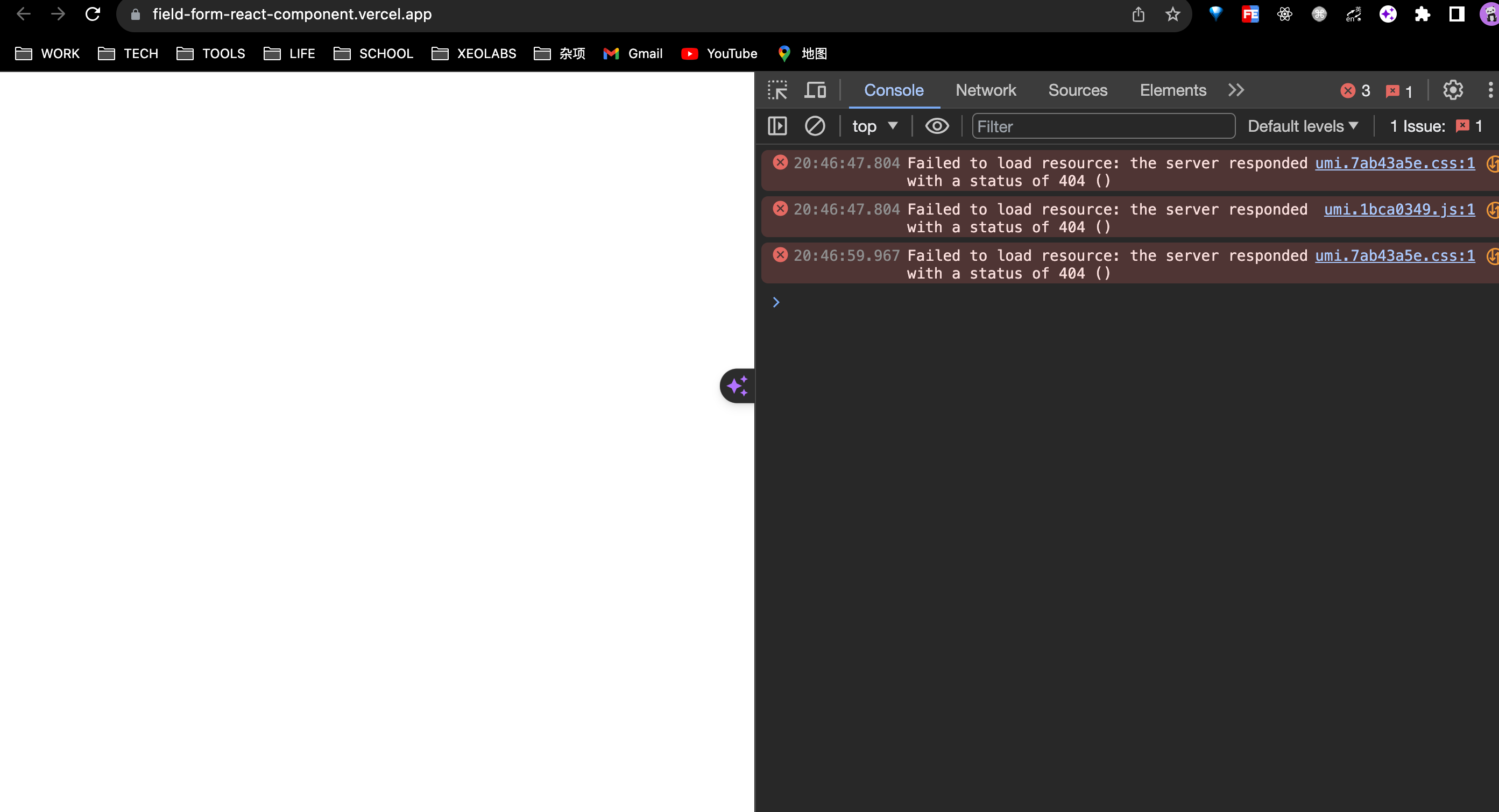 Demo website occur some error · Issue #628 · react-component/field-form ...