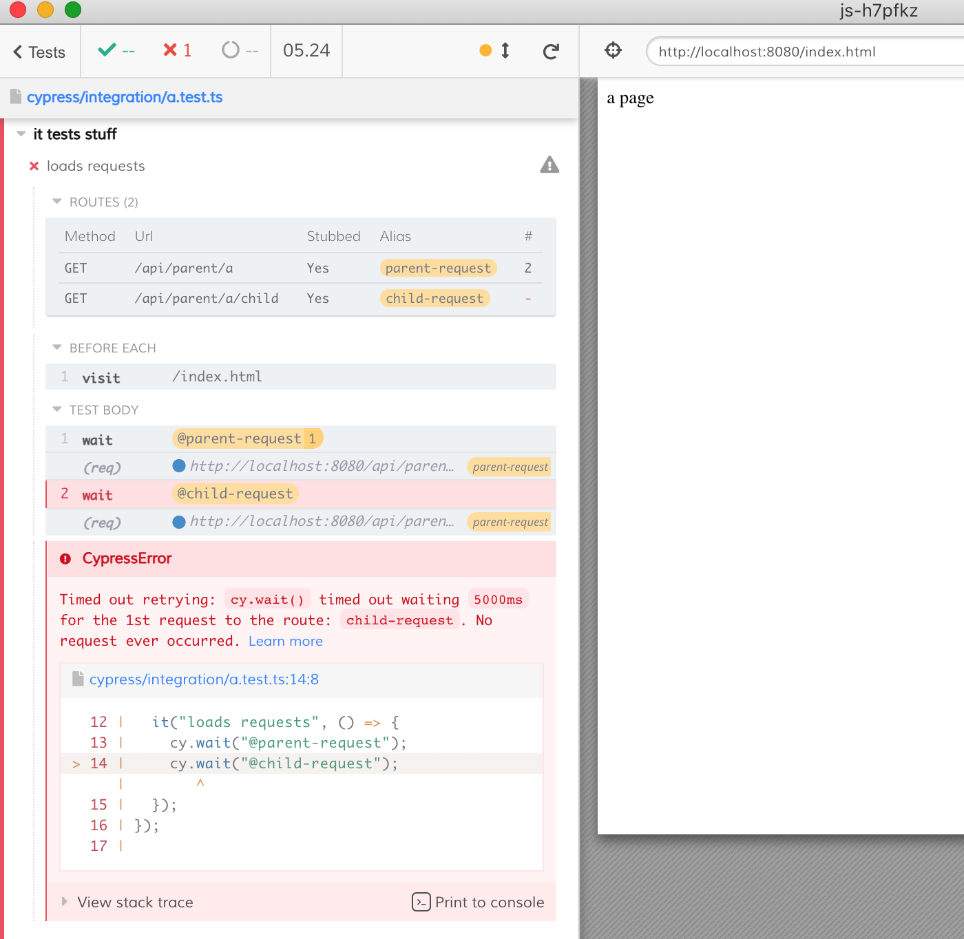 cy.wait() with alias cy.intercept() does not match child routes · Issue ...