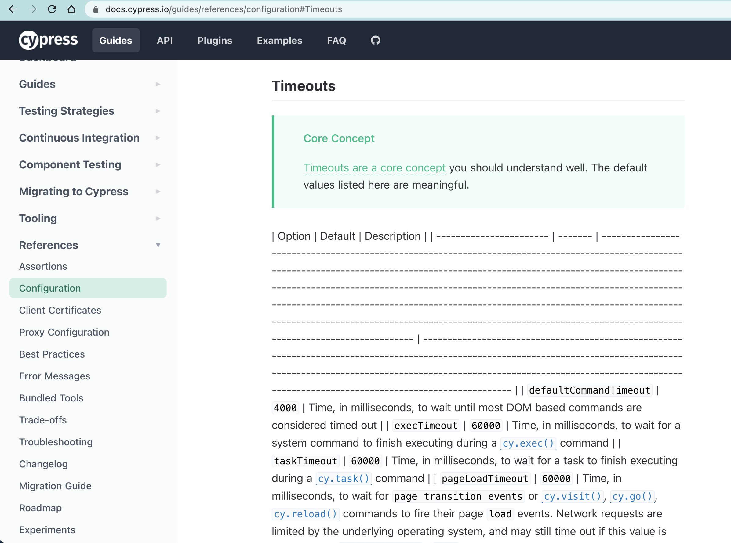 timeouts page has broken markup · Issue #4177 · cypress-io/cypress-documentation · GitHub