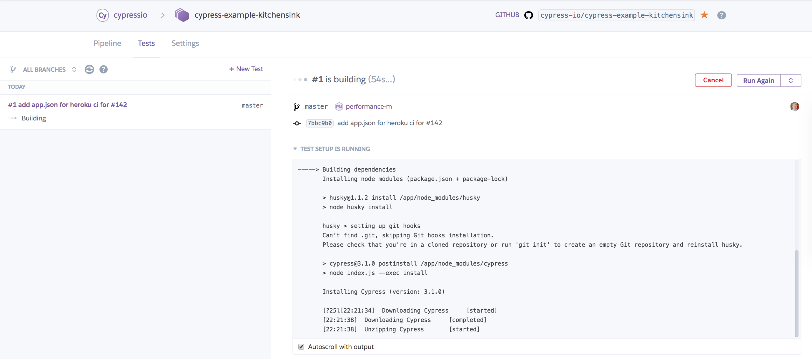 Set Up Heroku Ci Example · Issue 142 · Cypress Io Cypress Example Kitchensink · Github