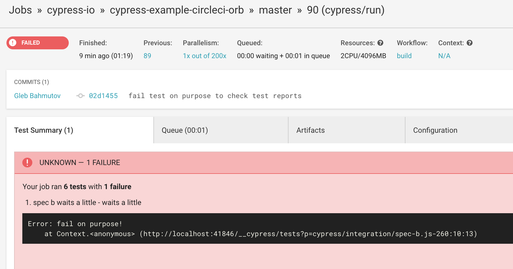 Store Test Result · Issue 43 · Cypress Iocircleci Orb · Github