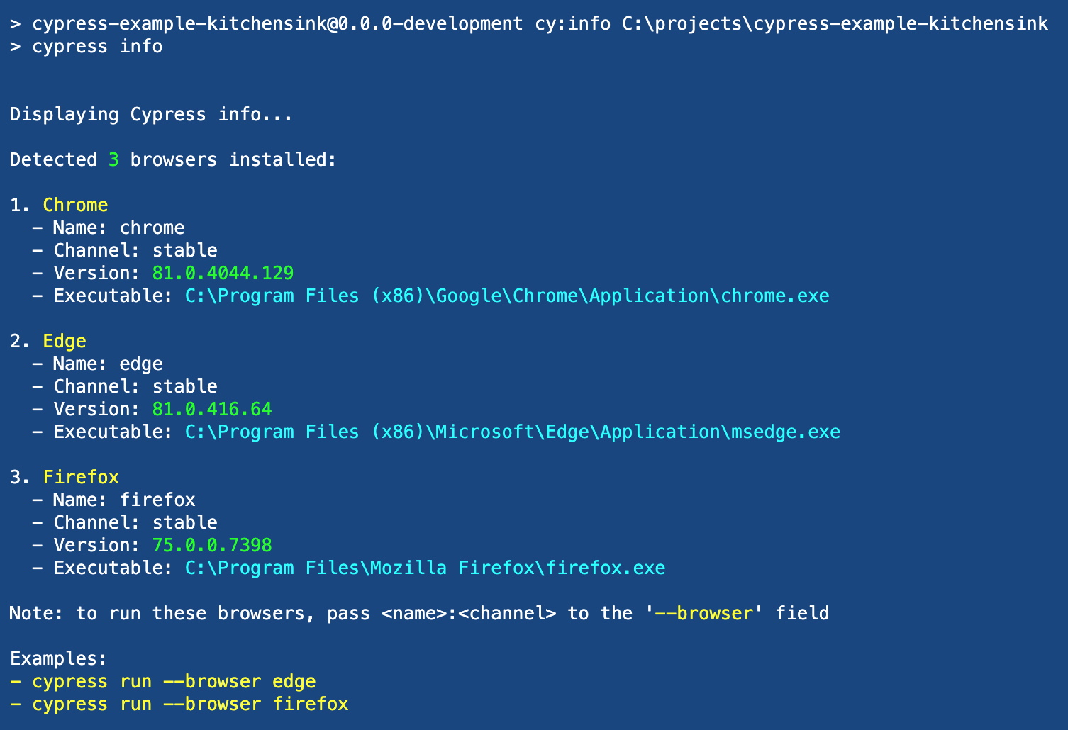 Run AppVeyor CI on all available browsers · Issue #411 · cypress-io/cypress-example-kitchensink ...