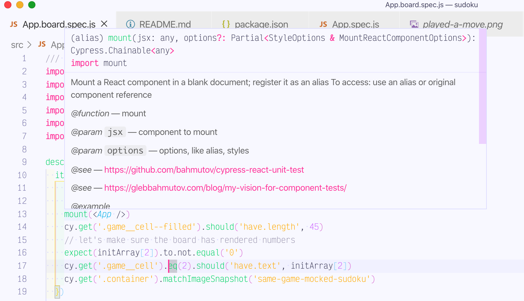 Provide JSDoc / IntelliSense for mount command · Issue #347 · cypress ...
