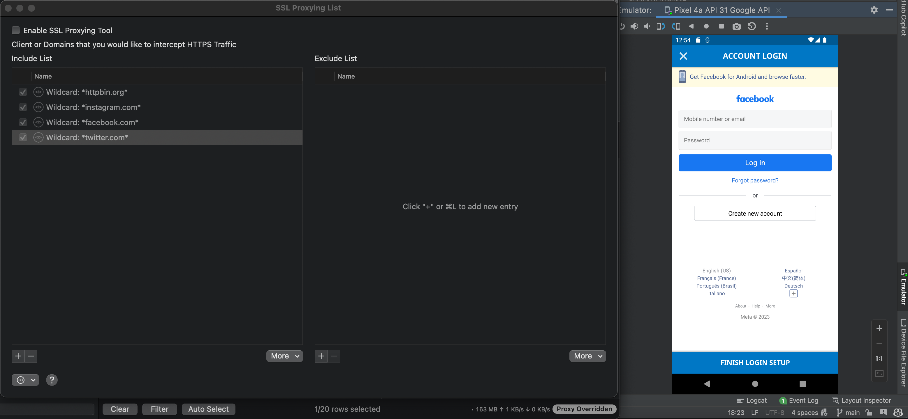 Android Studio SSL Proxy Not Working · Issue #1575 · ProxymanApp/Proxyman · GitHub