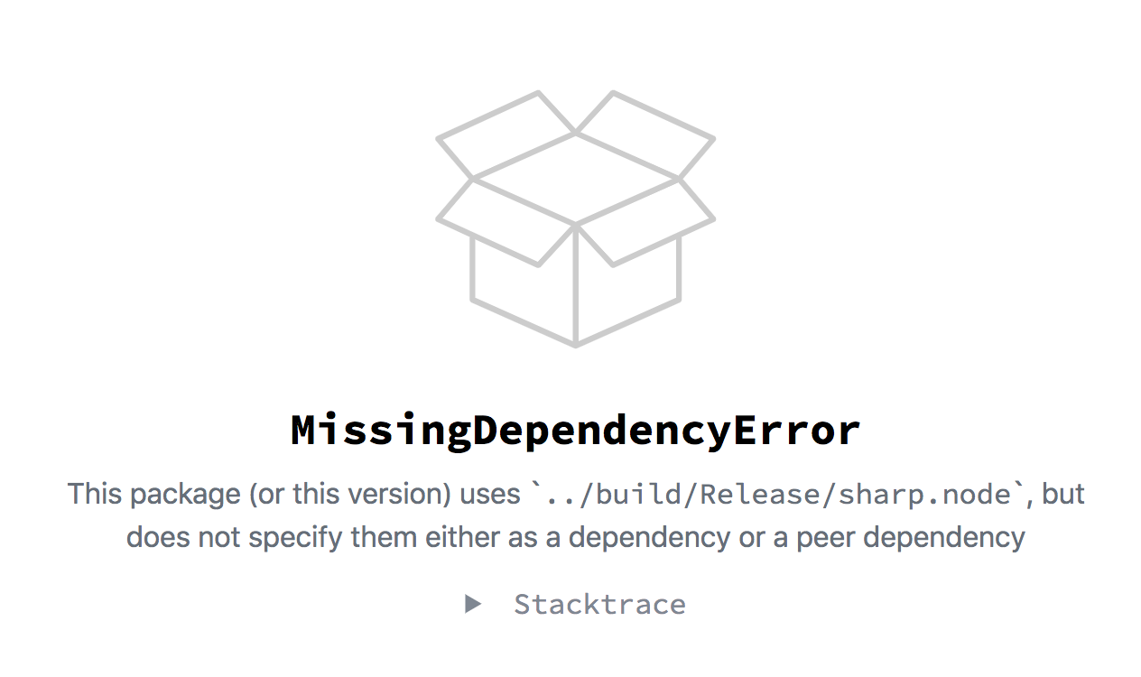 MissingDependencyError in bundlephobia · Issue #1718 · lovell/sharp · GitHub