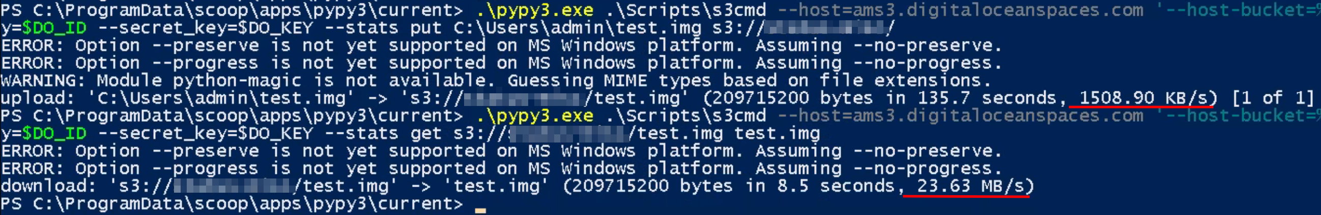Very slow upload speed on Windows · Issue #1226 · s3tools/s3cmd · GitHub