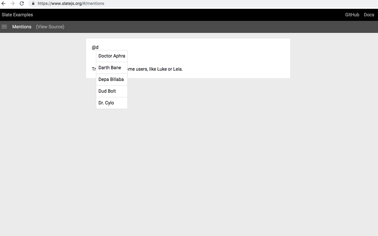 Mentions example: Add z-index to suggestion menus. · Issue #2651 · ianstormtaylor/slate · GitHub