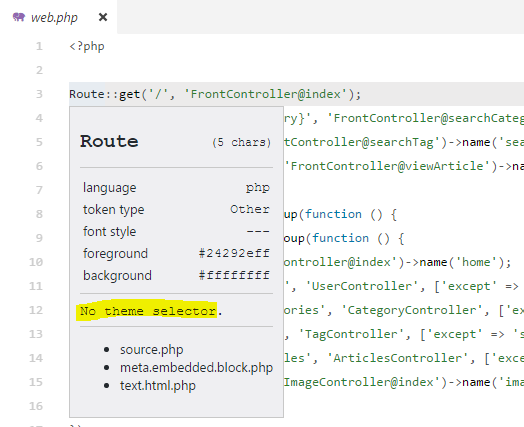 I'm creating a theme and I want to select the static class to give it ...