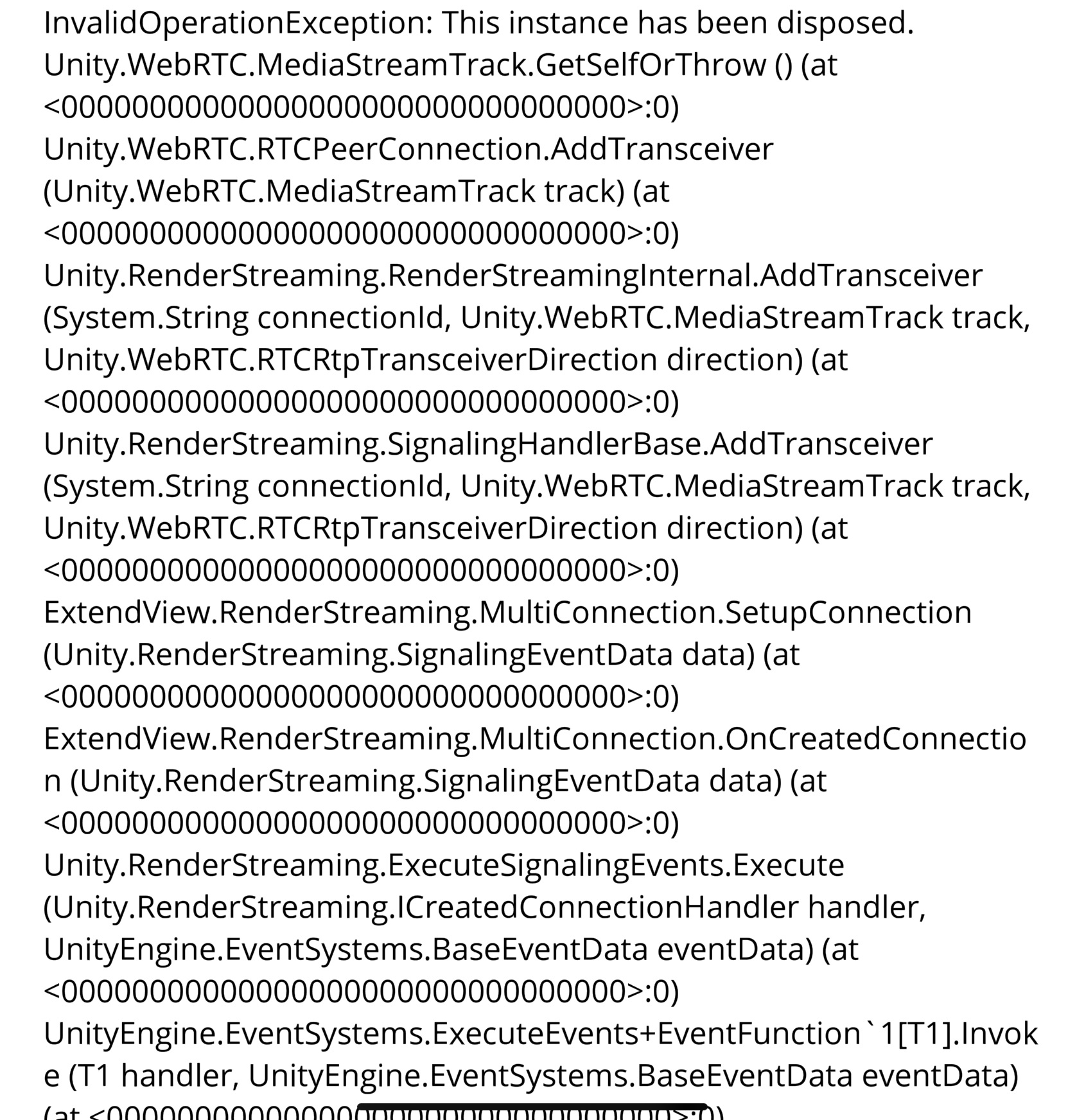 [BUG] iOS Error when render streaming is closed and reopened · Issue #531 · Unity-Technologies ...