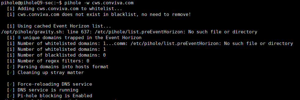 Event Horizon / Gravity fails when whitelisting a domain and resets back to 0 · Issue #2465 · pi ...