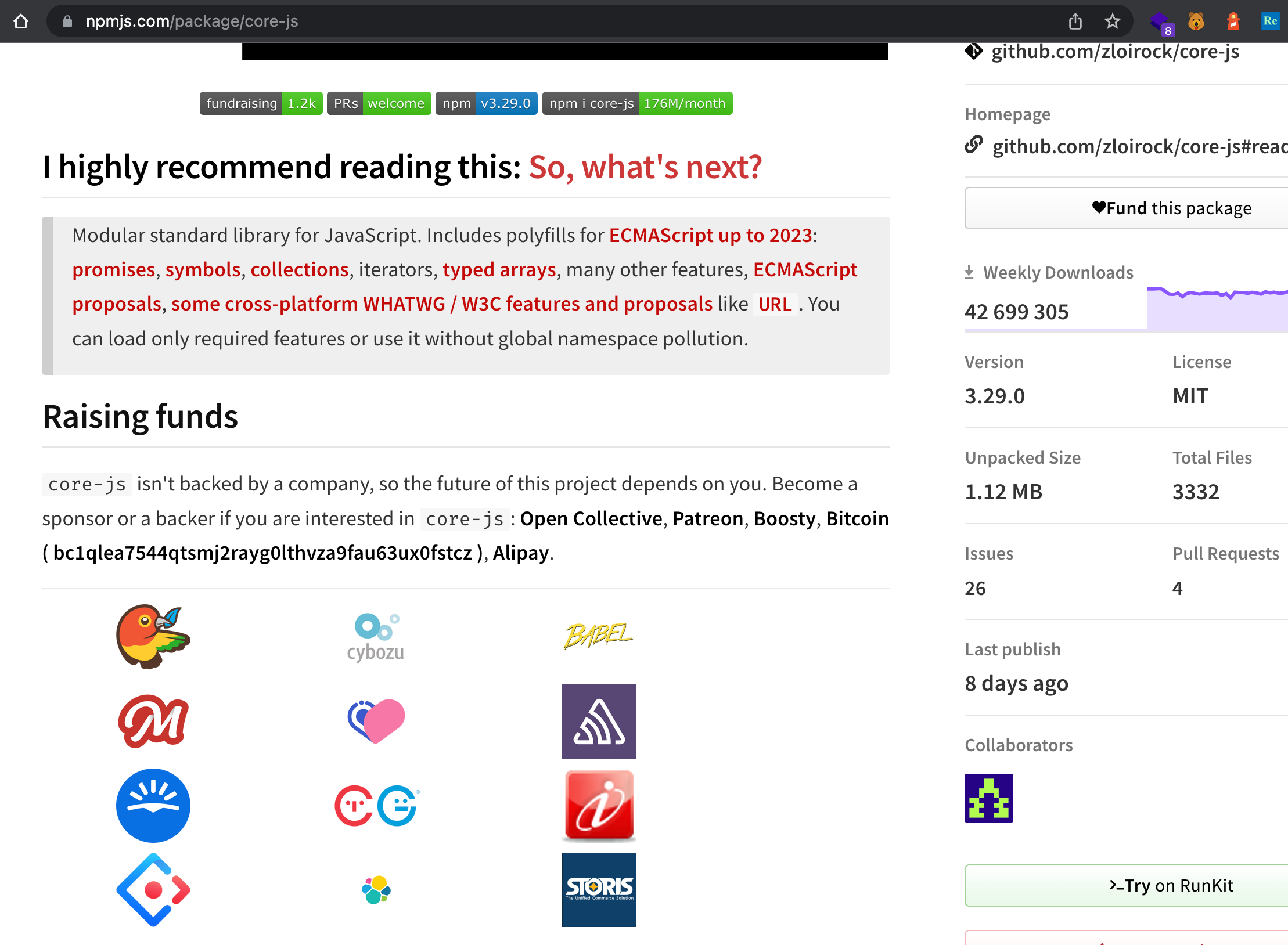 So, what's next? · Issue #1179 · zloirock/core-js · GitHub