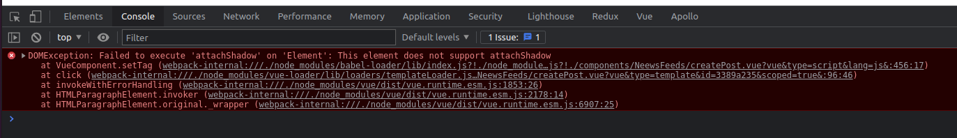 Shadow DOM: not support attachShadow · Issue #835 · nuxt/create-nuxt-app · GitHub