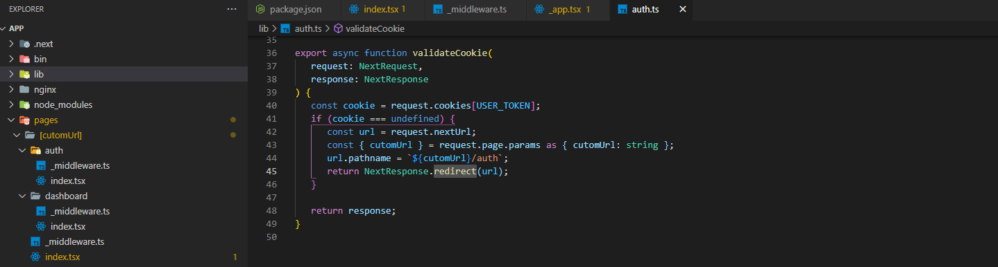 Dynamic route folder, _middleware did not redirect (this page isn’t working) · Issue #37112 ...