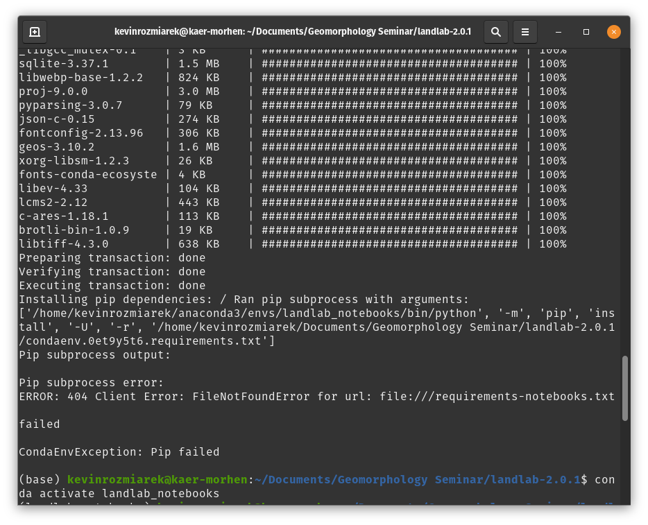 Landlab install failed · Issue #1406 · landlab/landlab · GitHub