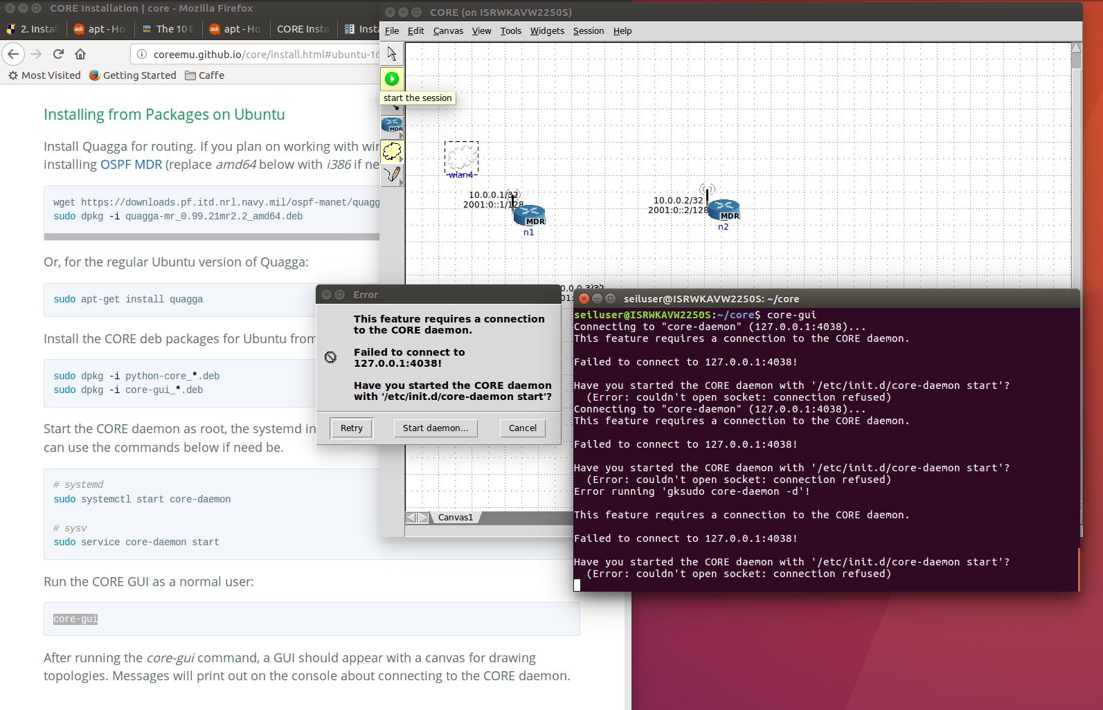 EMANE and CORE Integration problem · Issue #238 · coreemu/core · GitHub