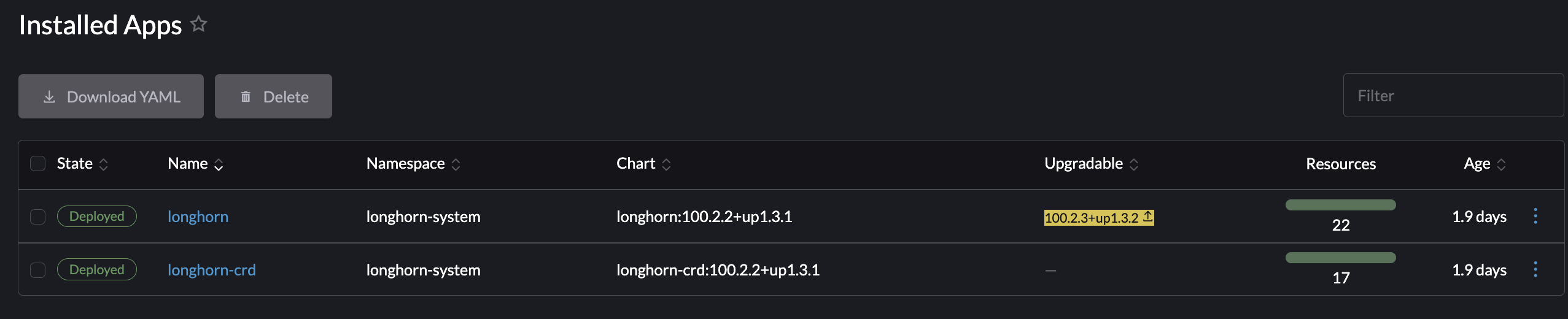[BUG] Upgrading Longhorn-crud to 1.3.0 results in Rancher UI not working · Issue #4749 ...