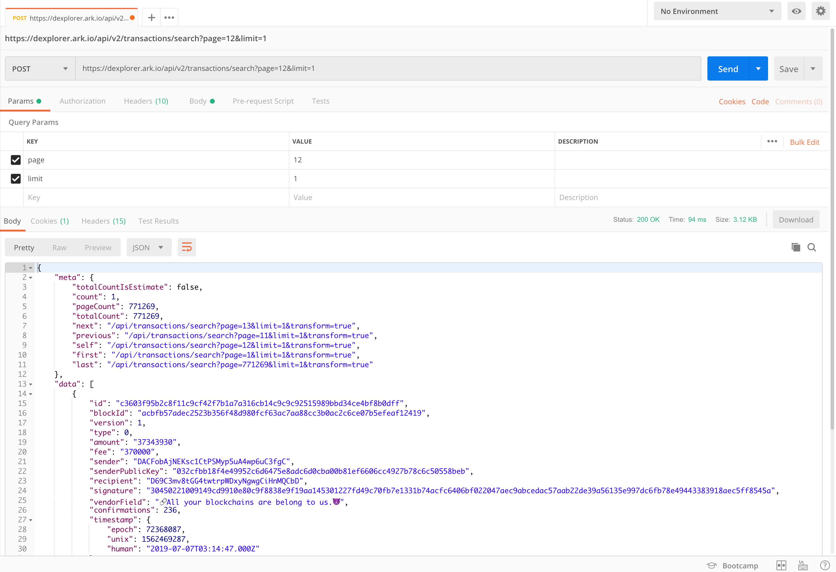 core-api: /transactions/search endpoint is not working on Devnet ...