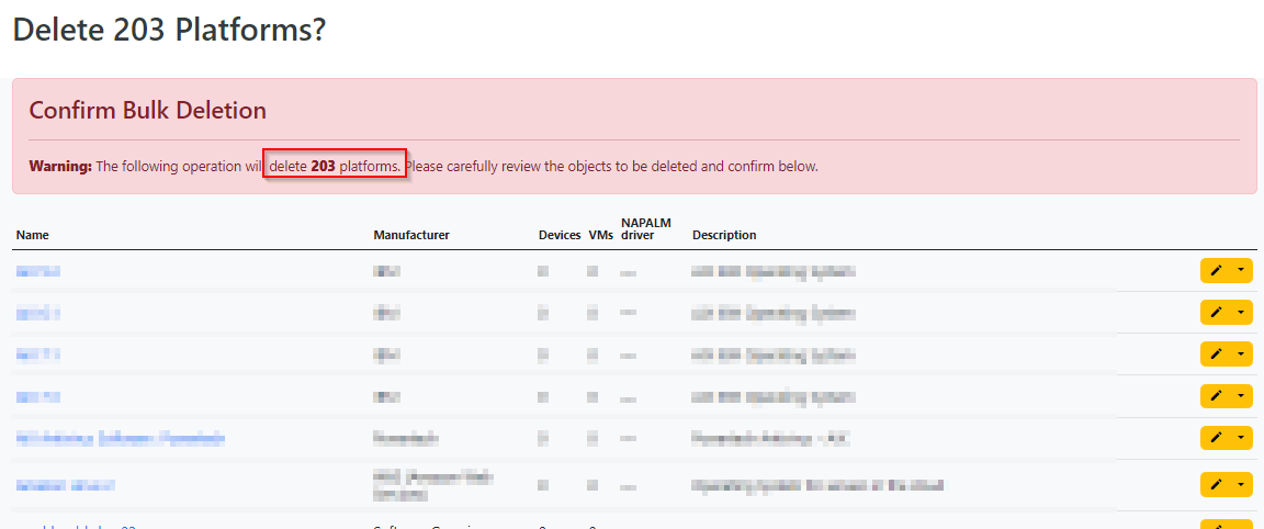 "Confirm Bulk Deletion" selects all records regardless of 'filter' in Platforms · Issue #12184 ...