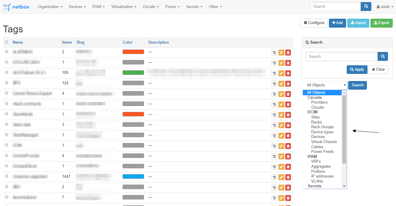 Add filter of Object type to Tag view · Issue #5121 · netbox-community/netbox · GitHub