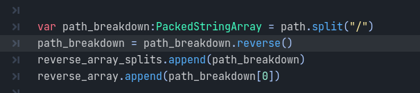 Assigning `PackedStringArray.reverse()` (`void` function) to a variable doesn't error and makes ...