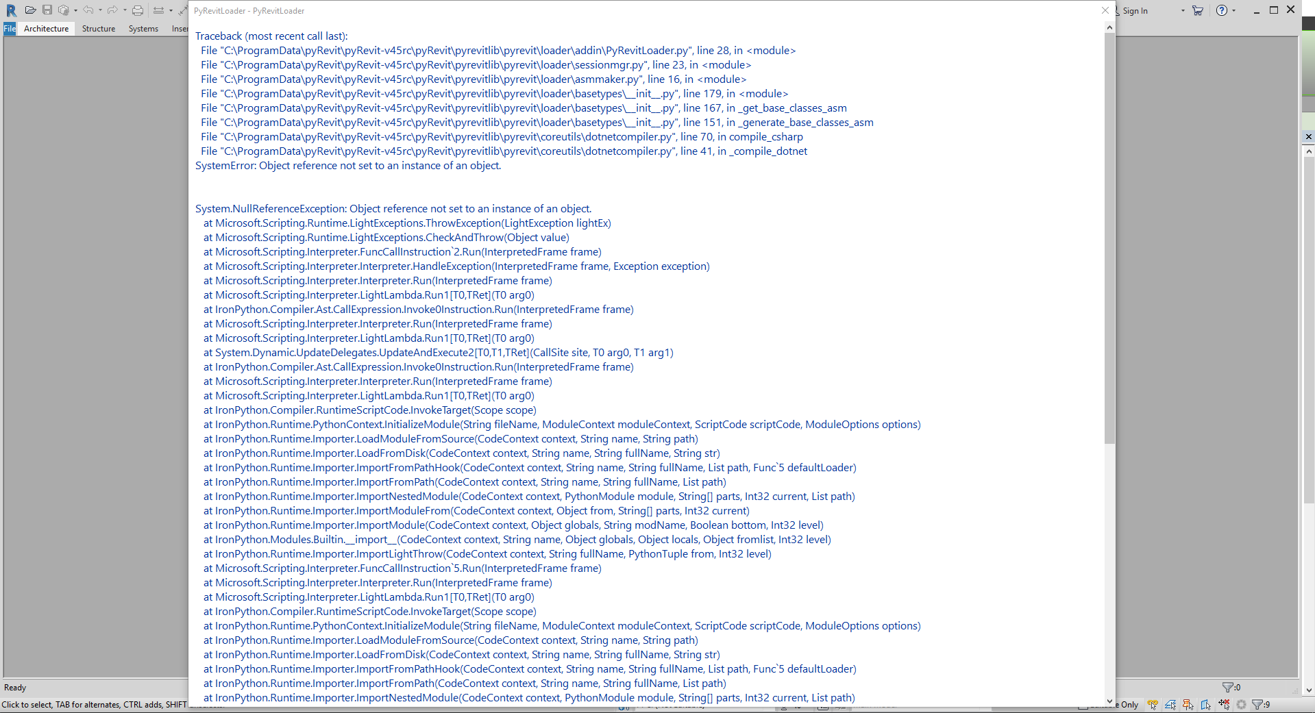 Initializing error · Issue #257 · pyrevitlabs/pyRevit · GitHub