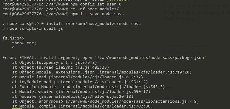 Npm install failed · Issue #1626 · laradock/laradock · GitHub